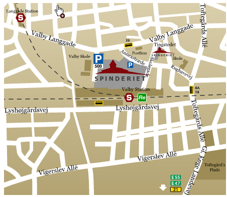 Spinderiet kort | ValbyOnline